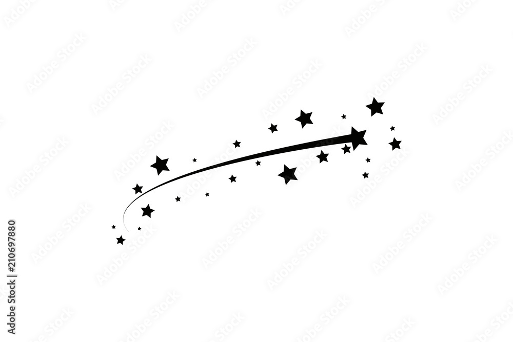 Abstract Falling Star - Black Shooting Star with Elegant Star Trail on ...