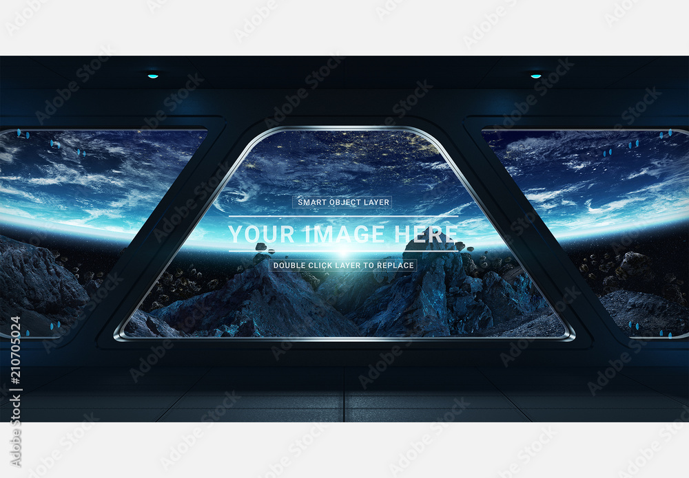 Futuristic Interior Mockup Stock Template | Adobe Stock