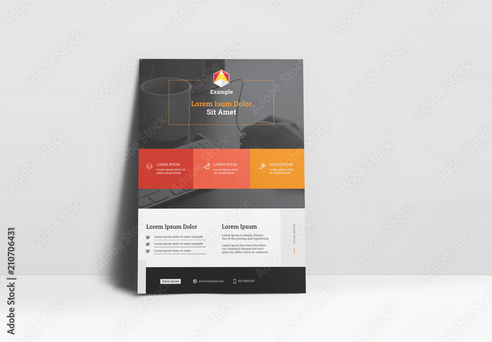 Red, Pink, and Orange Flyer Layout Stock Template | Adobe Stock