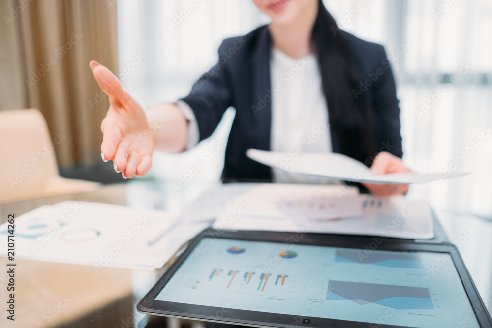 job hiring. new professional career beginning. employment agreement ...