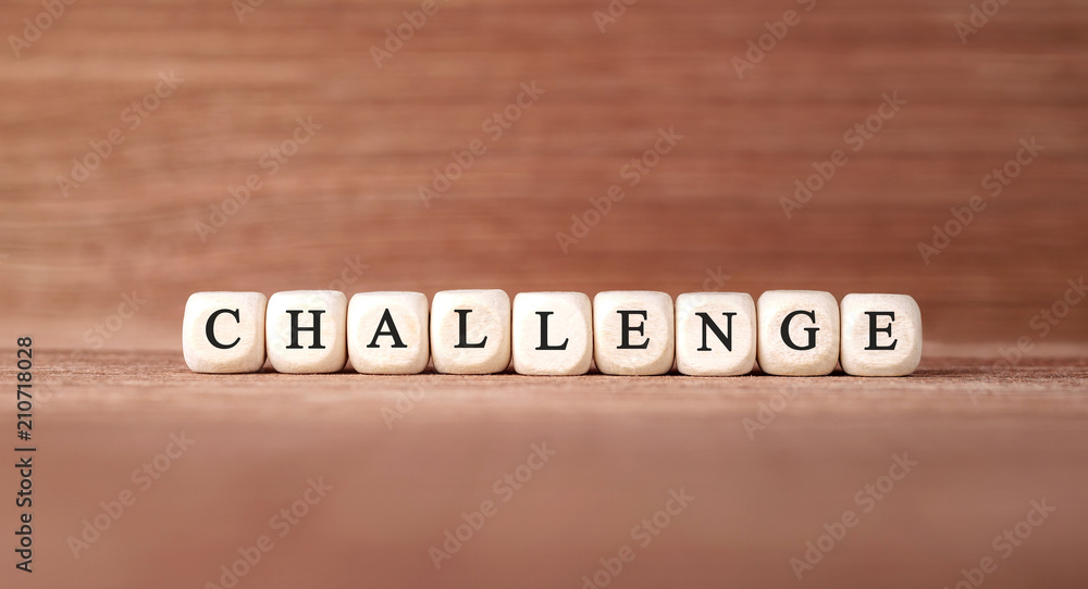 Word CHALLENGE made with wood building blocks Stock Photo | Adobe Stock