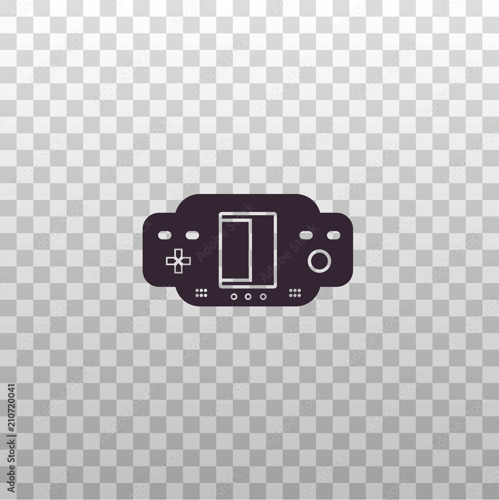 Handheld portable retro game console - black silhouette, sign, symbol ...