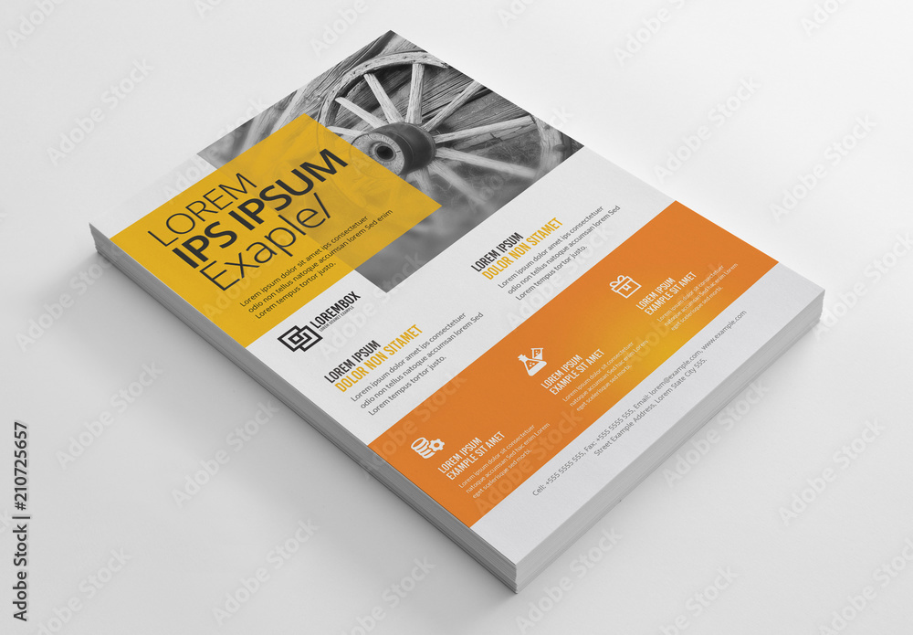 Orange Flyer Layout Stock Template | Adobe Stock