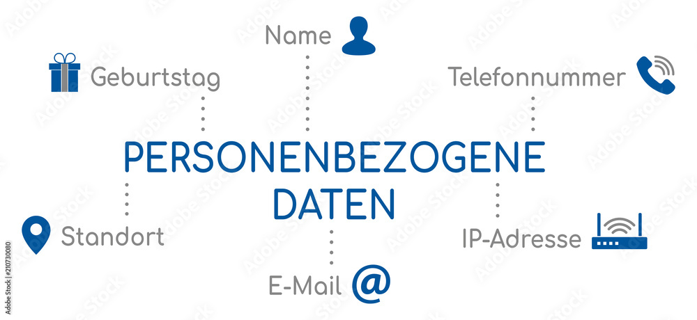 Infografik Personenbezogene Daten Blau Stock-Vektorgrafik | Adobe Stock
