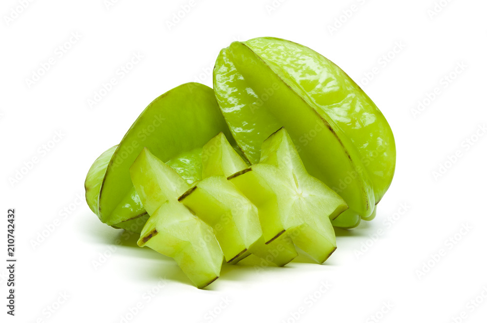 Starfruit or carambola on white background, isolated whole exotic ...