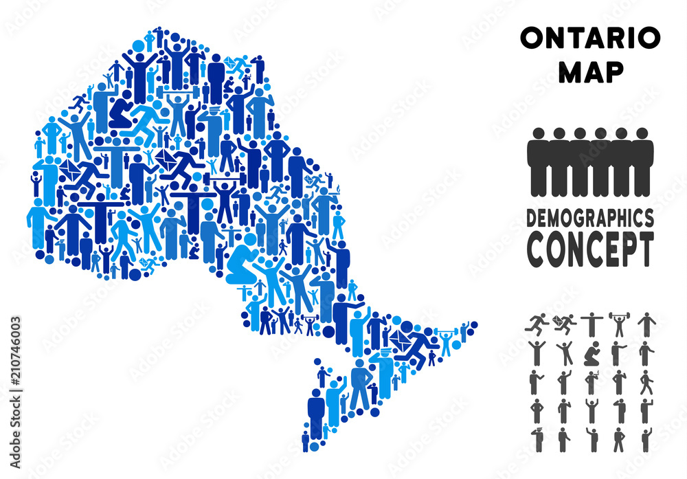 Vector population Ontario Province map. Demography abstraction of ...