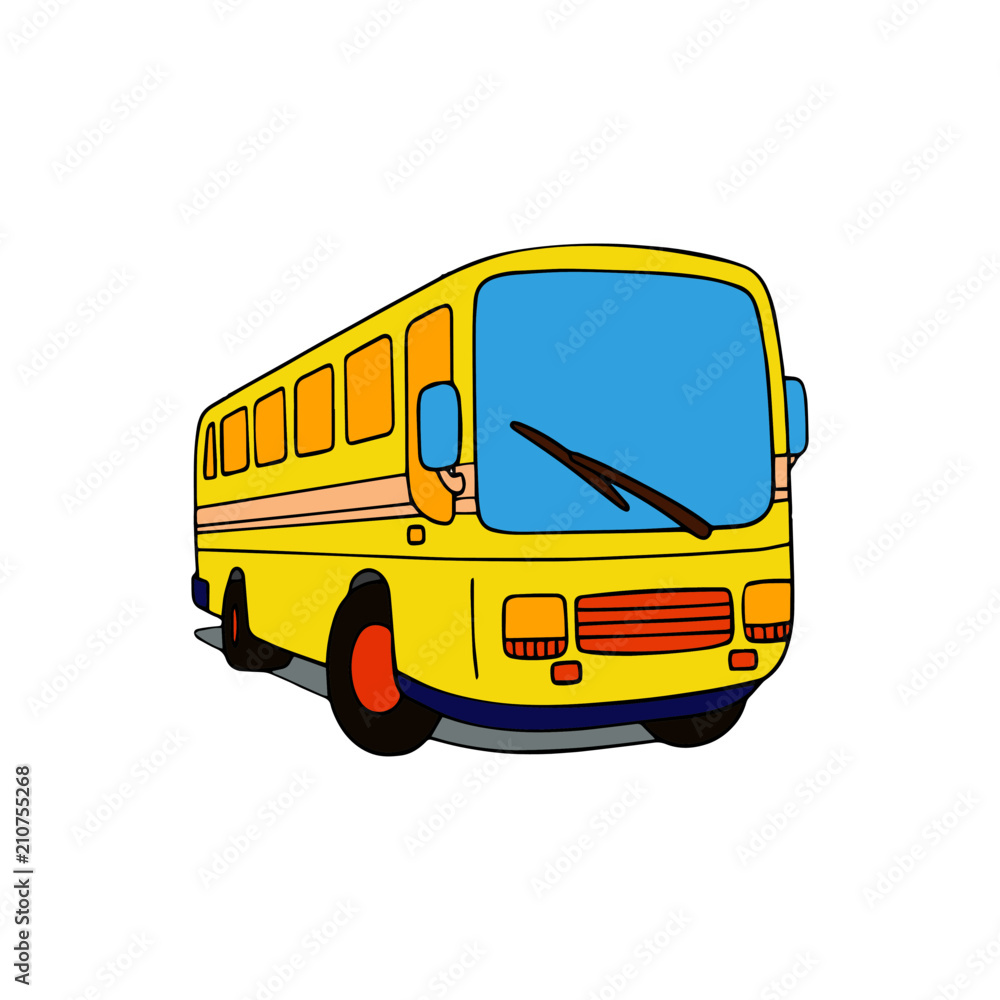 Bus cartoon illustration isolated on white background for children ...