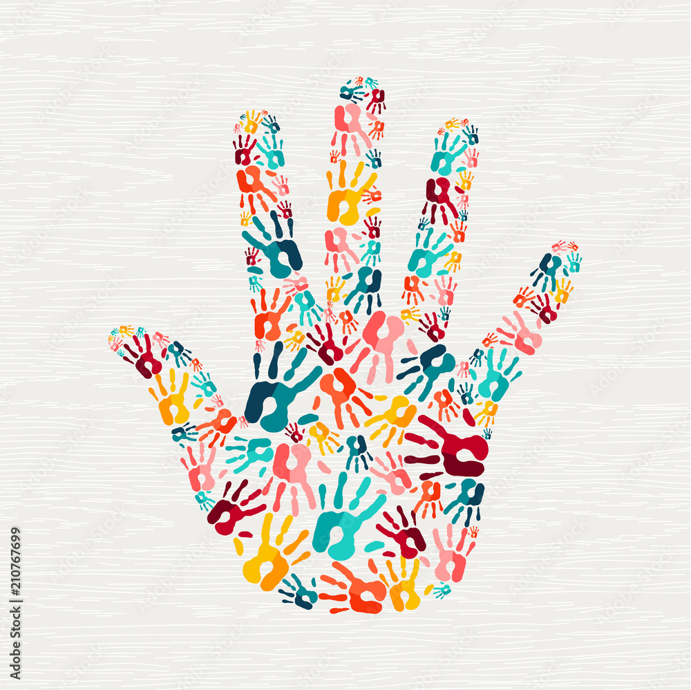 Human hand print concept for social help Stock Vector | Adobe Stock