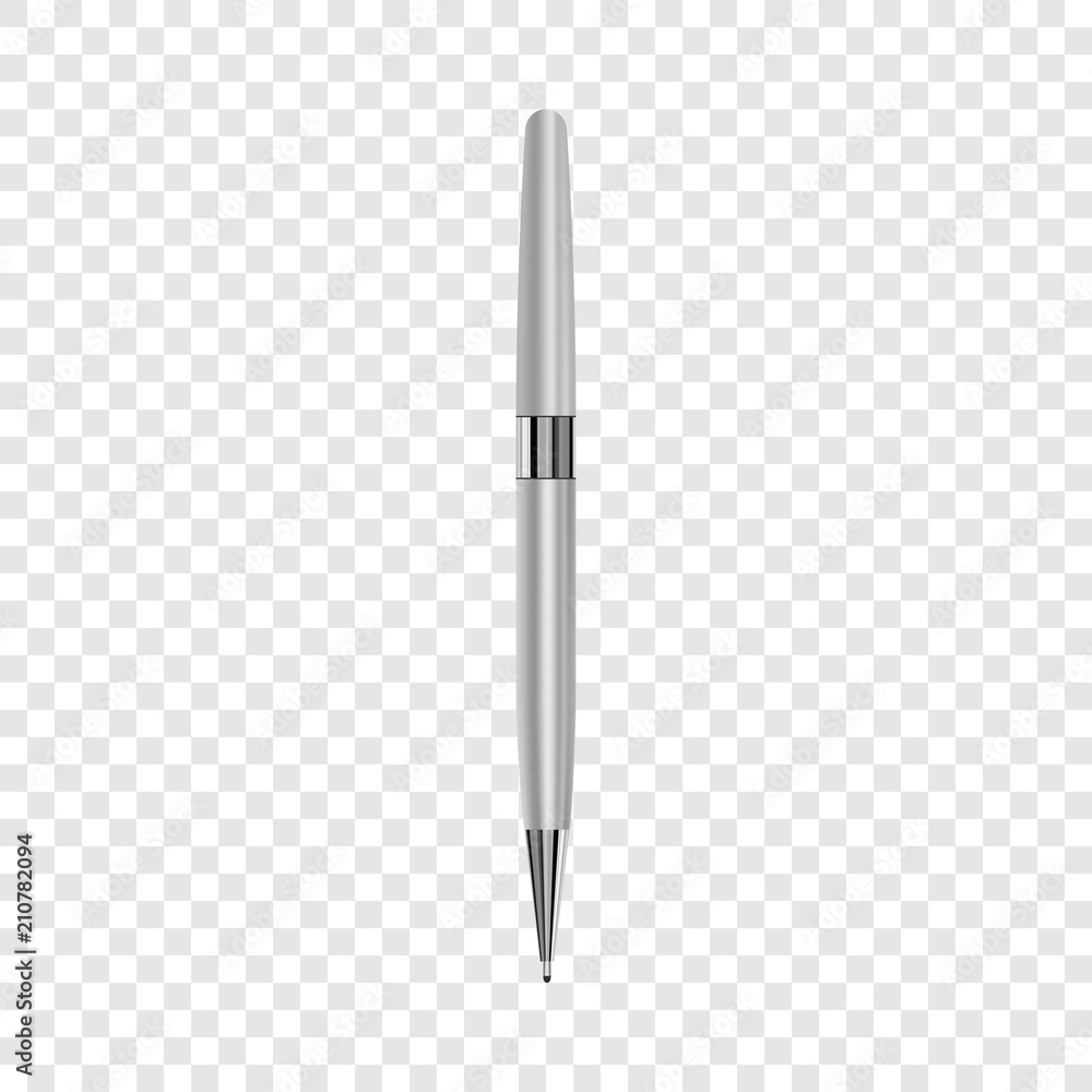 Luxury metallic pen mockup. Realistic illustration of luxury metallic ...