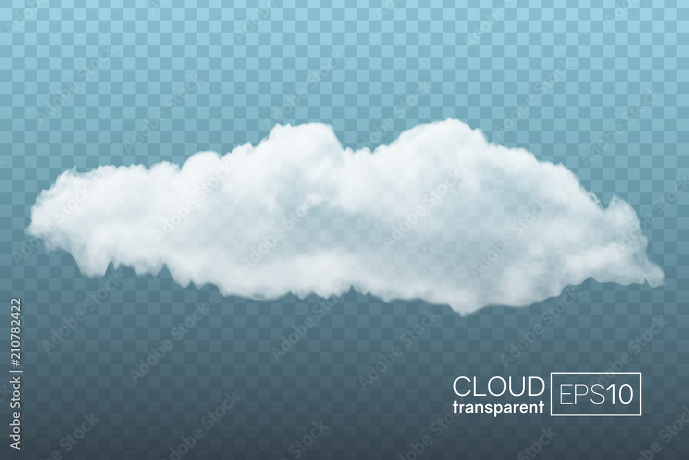 transparent realistic cloud Stock Vector | Adobe Stock