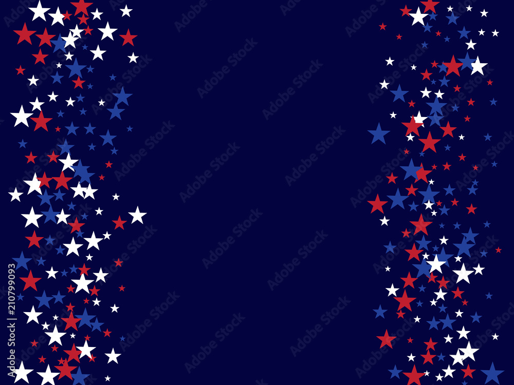 4th of July Independence Day American Stars Falling Confetti Vector ...