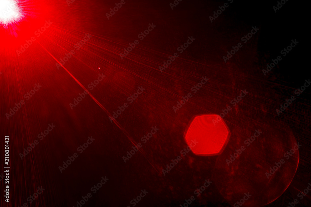 Foto de Camera lens flare by laser light create hexagons of objective ...