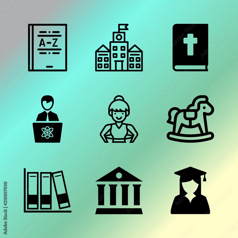 Vector icon set about education with 9 icons related to communication ...