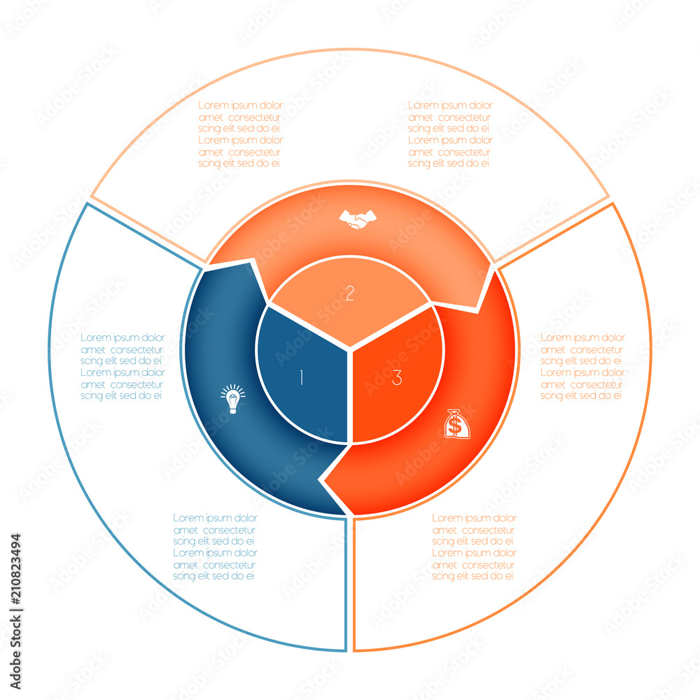 Ring of arrows Infographic. Chart template for presentation 9 options ...