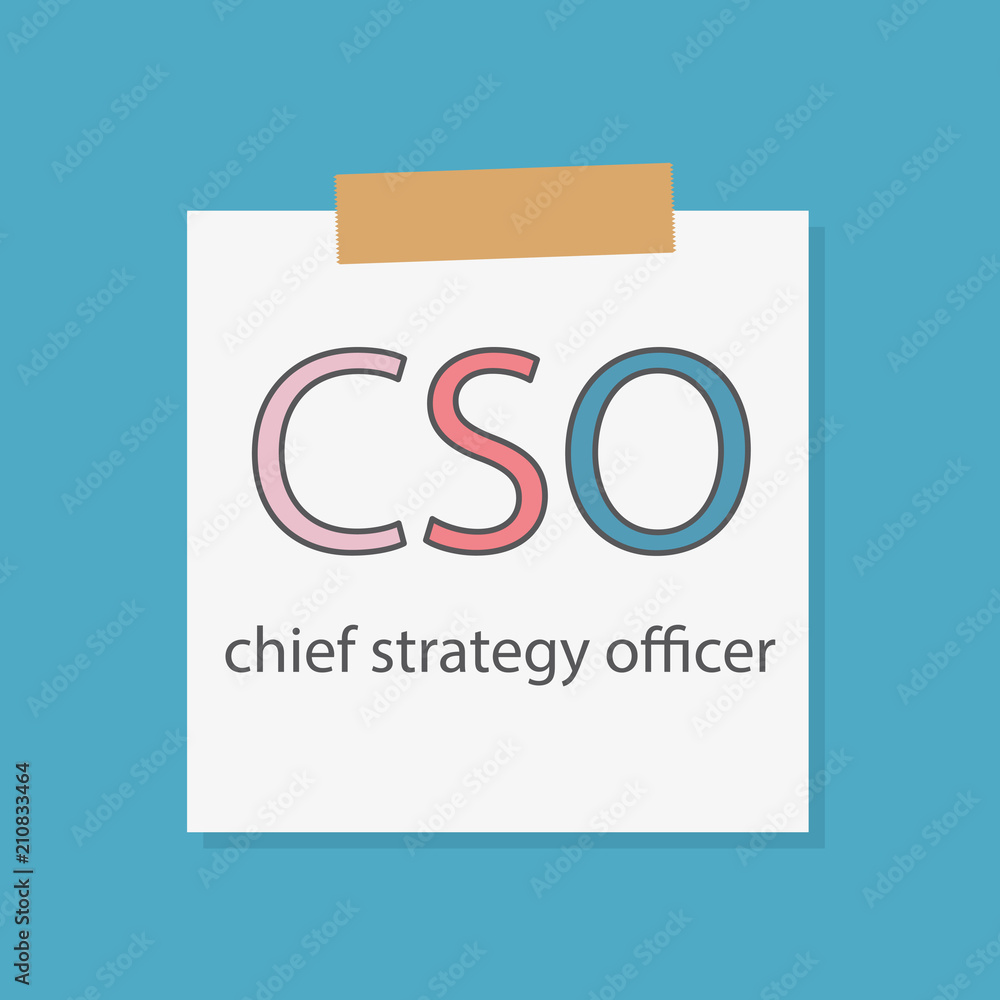 CSO Chief Strategy Officer written in a notebook paper- vector ...