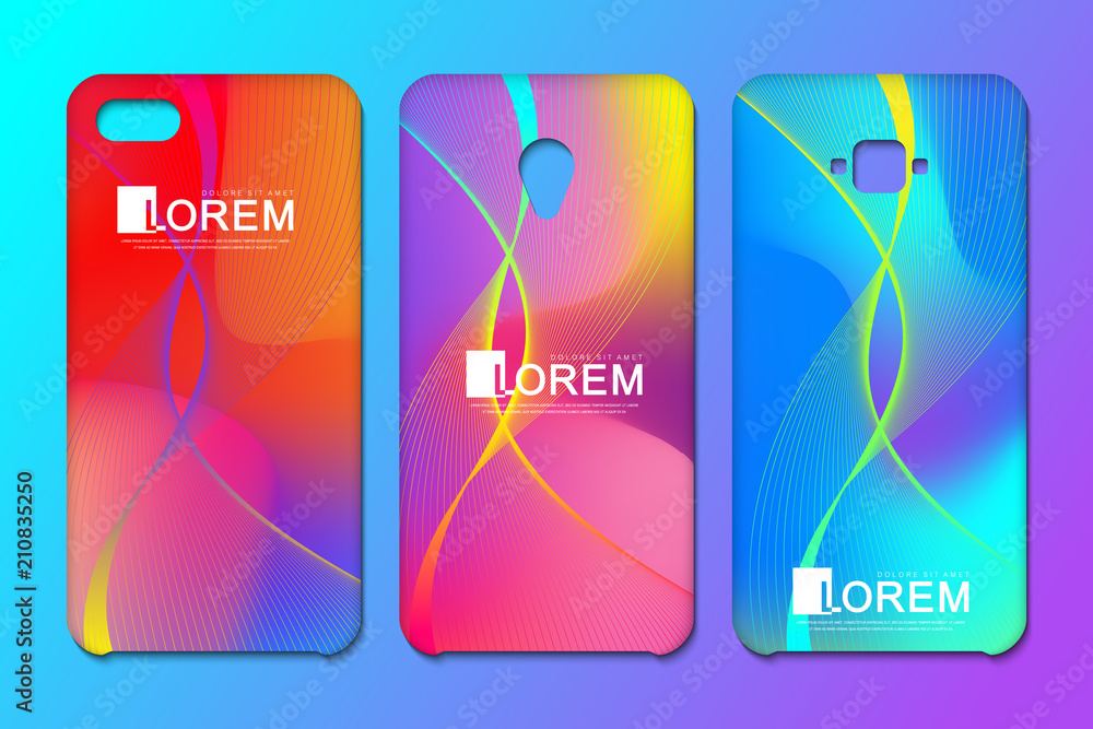Vector phone x wallpaper collection. Editable gradient mesh masked into ...