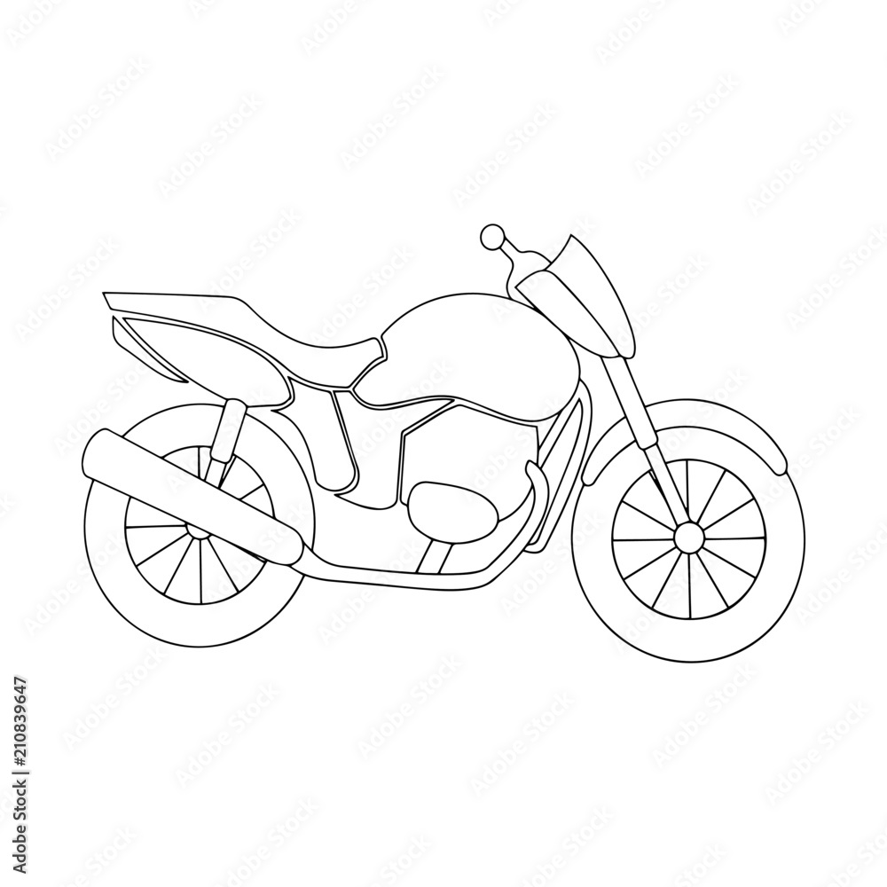 Cartoon Motorcycle Black And White