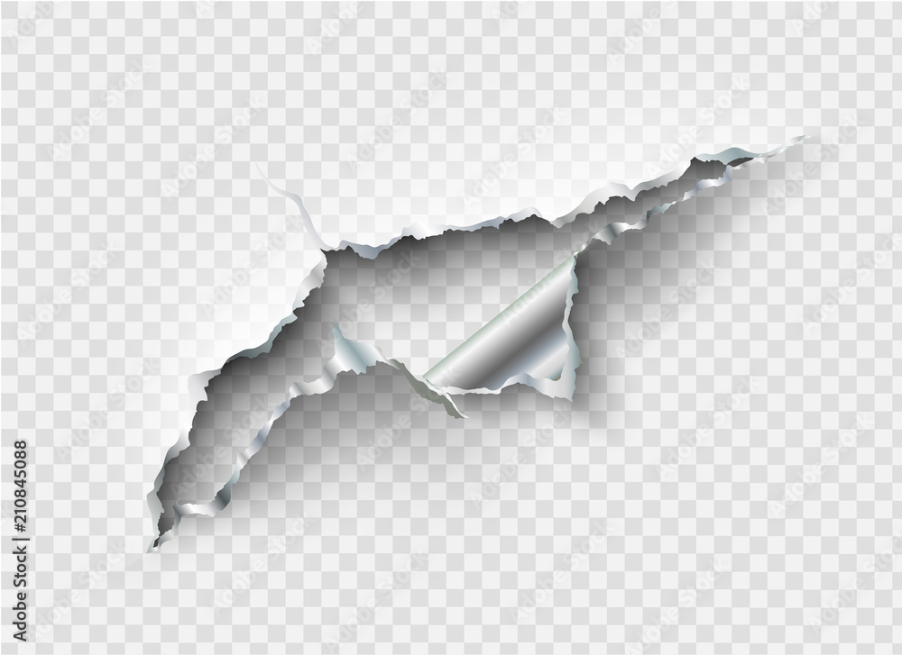 ragged Hole torn in ripped metal on transparent Stock Vector | Adobe Stock
