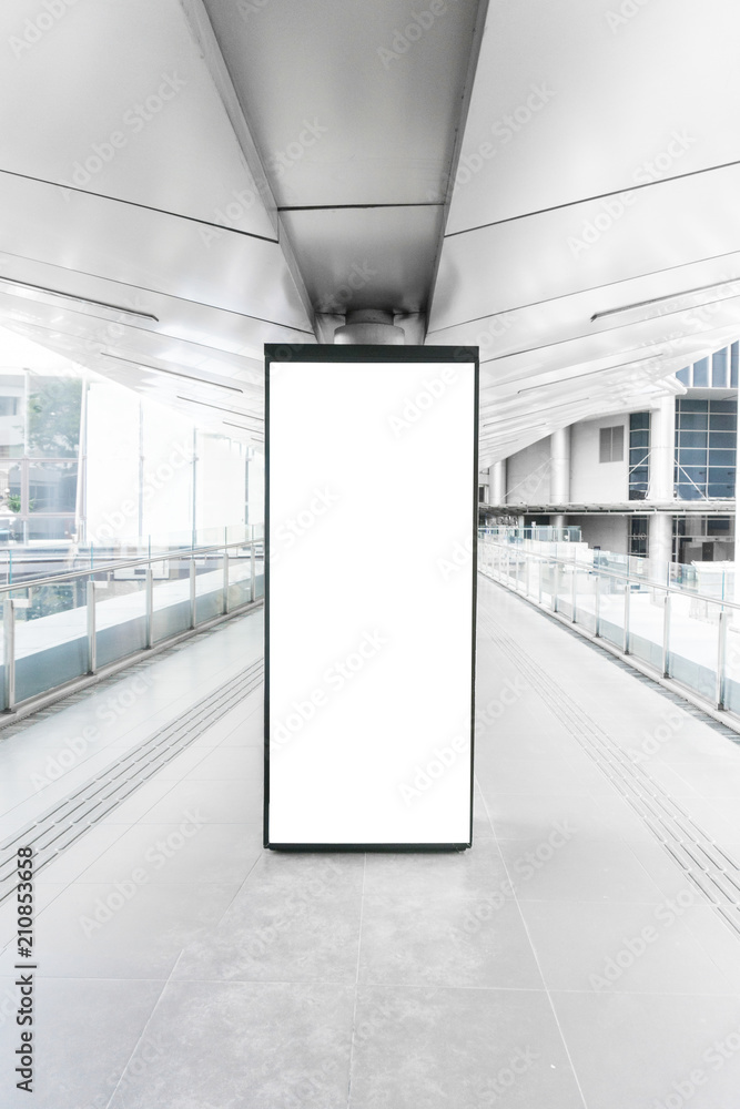 Digital media blank white screen modern panel, signboard for ...