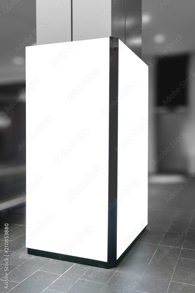 Digital media blank white screen modern panel, signboard for ...