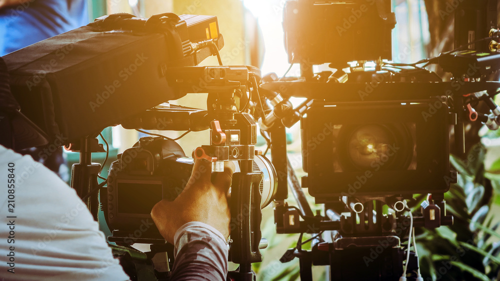Film crew, behind the scenes background Stock Photo | Adobe Stock