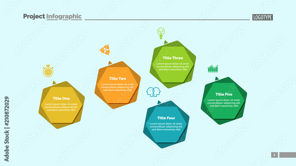 Infographic diagram with five options. Step diagram, option chart ...