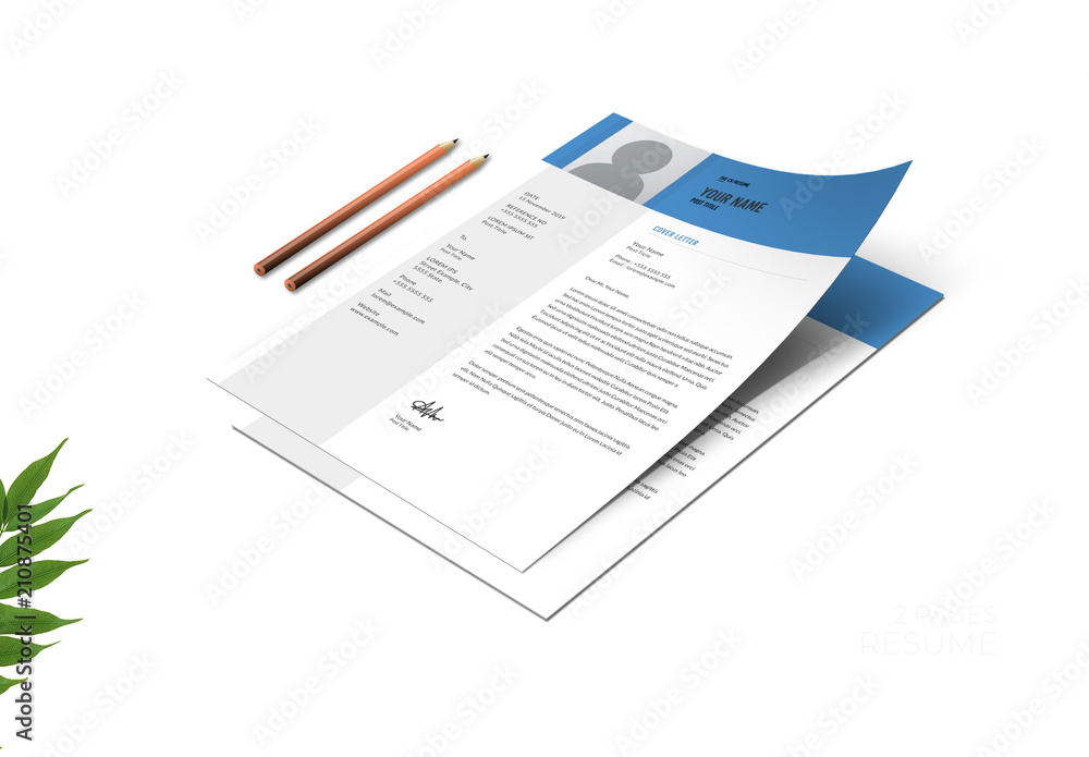Light Blue and Gray Resume Layout Stock Template | Adobe Stock