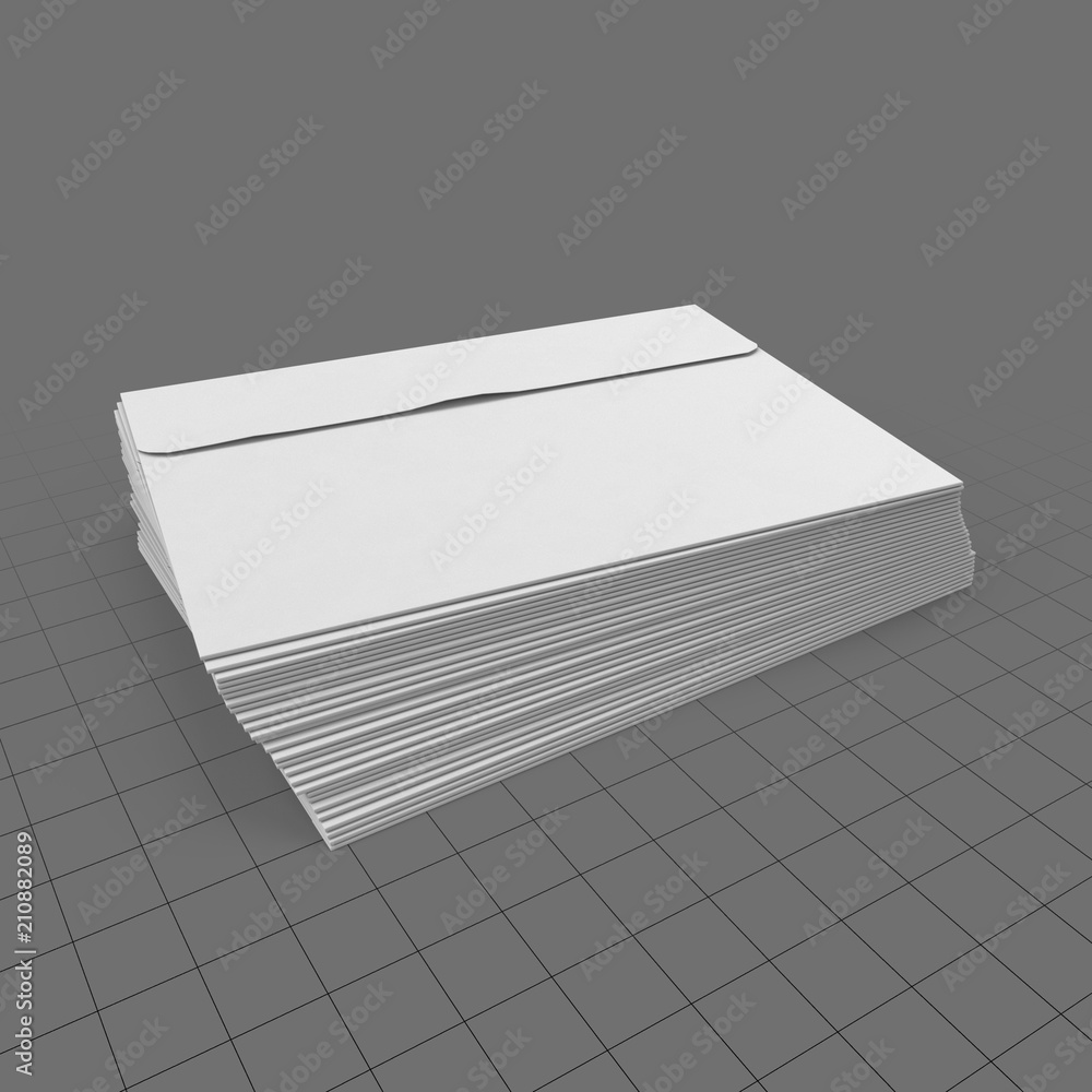 Stack of blank envelopes Stock 3D asset | Adobe Stock