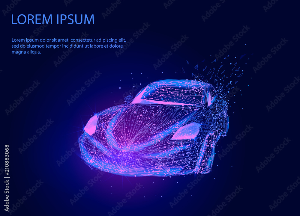 Power racing car on speed track. Car competitions. Abstract image of a ...