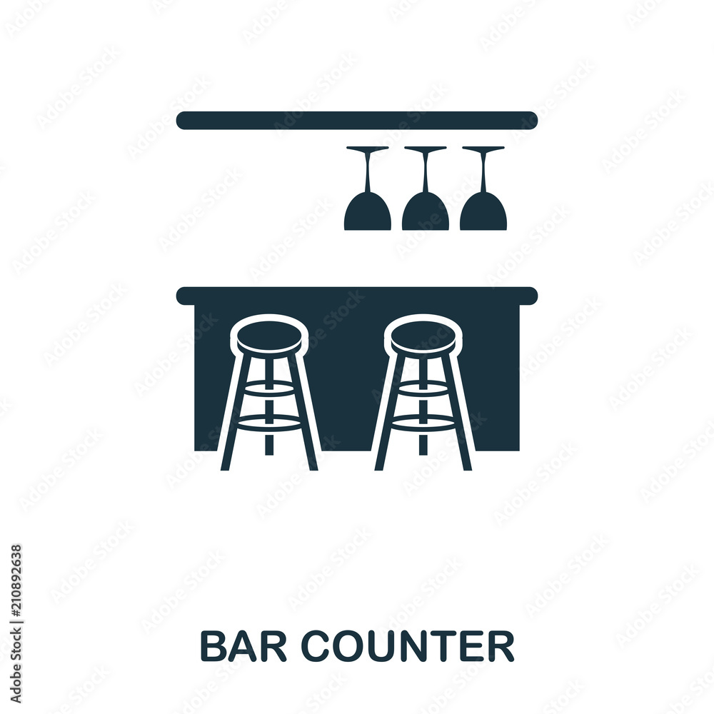 Bar Counter icon. Line style icon design. UI. Illustration of bar ...
