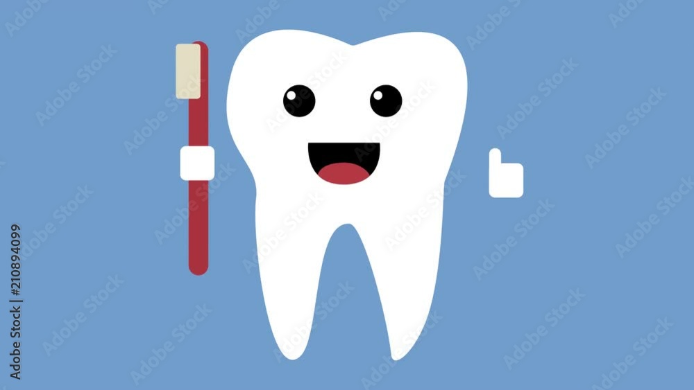 Video „Cartoon dancing happy tooth icon, healthy teeth concept loop ...