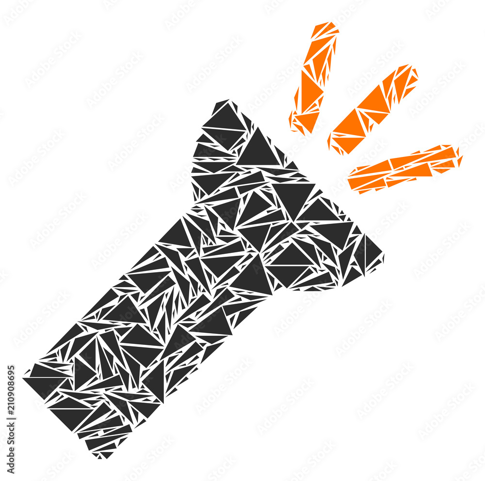 Vetor de Electric torch light mosaic of triangle elements in variable ...