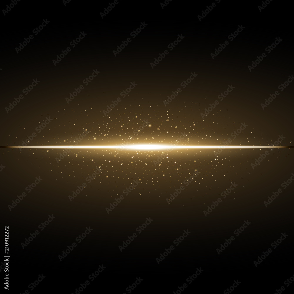 Glowing line with sparks, light effect, golden color Stock Vector ...