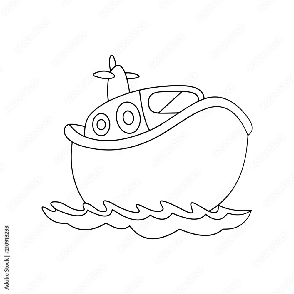 Boat cartoon illustration isolated on white background for children ...