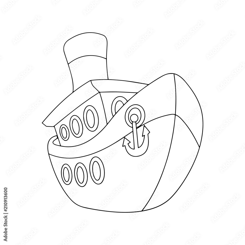 Boat cartoon illustration isolated on white background for children ...