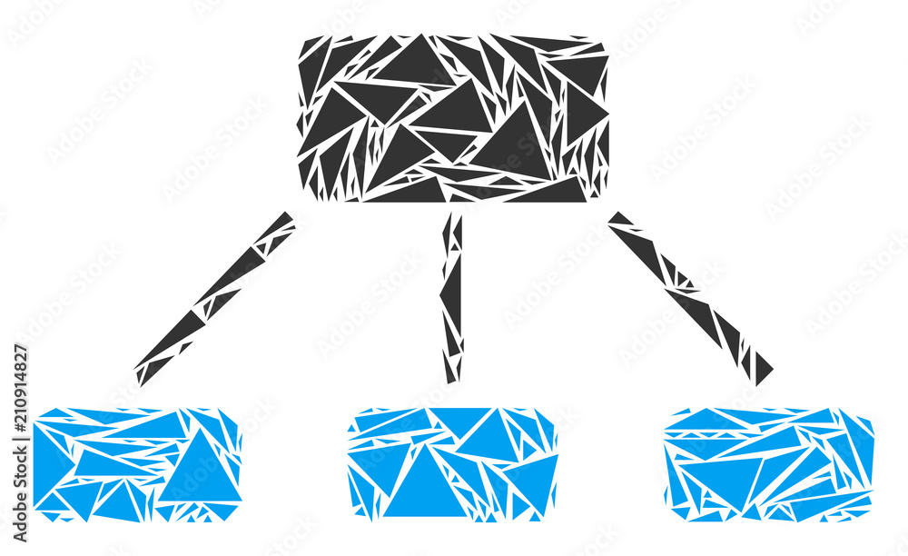 Hierarchy collage of triangle elements in different sizes and shapes ...