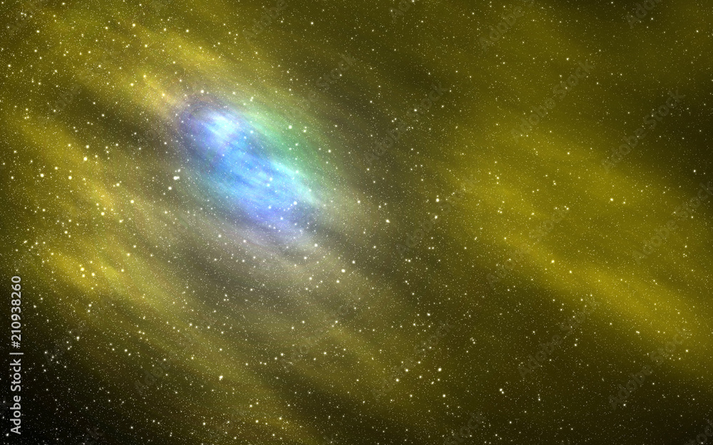 Blue And Gold Nebula Astronomy