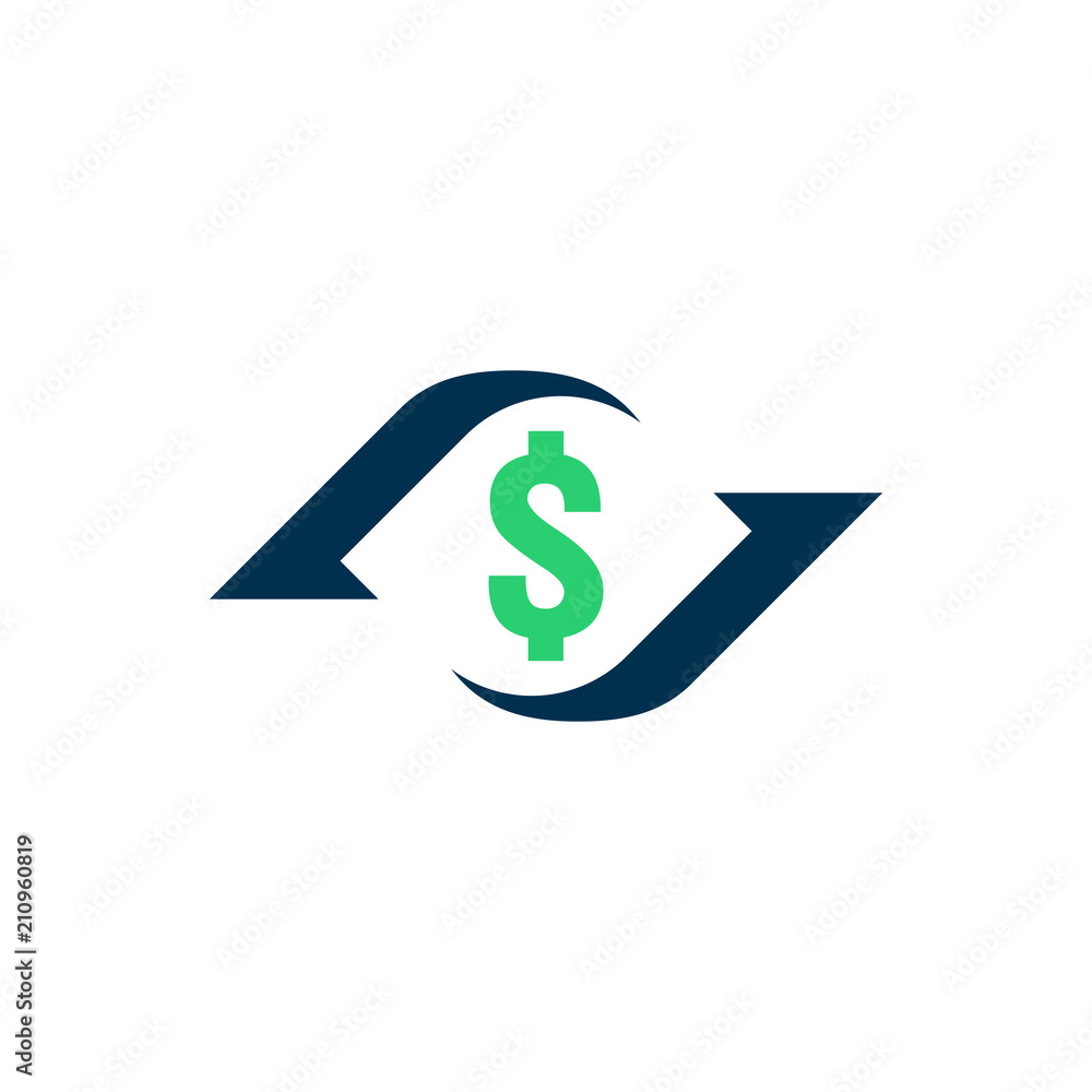 money transfer Icon. Chargeback contour sign. quick fund cash back ...