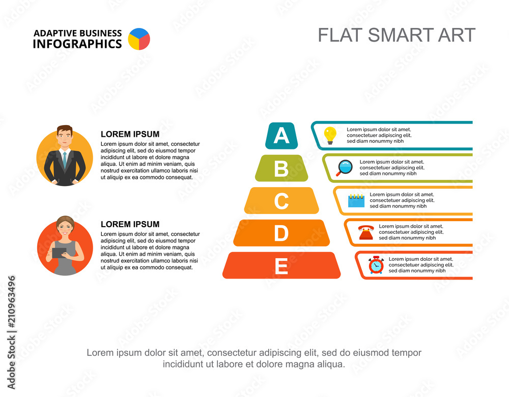 Two partners process chart template for presentation. Business data ...