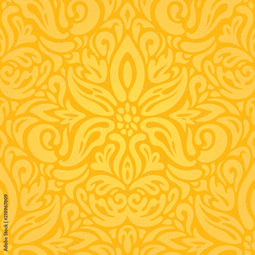Yellow colorful floral wallpaper background floral pattern fashion ...