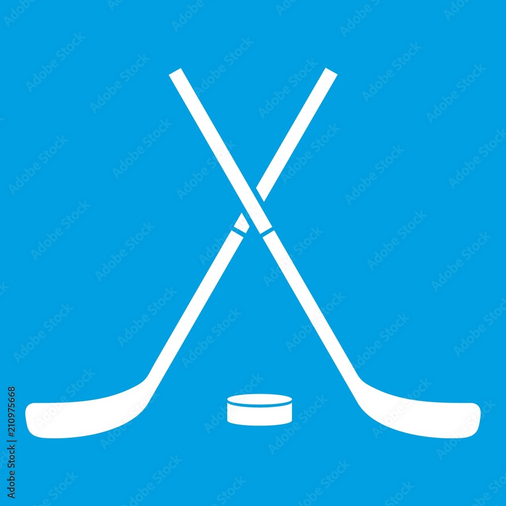 Crossed Hockey Sticks Blue
