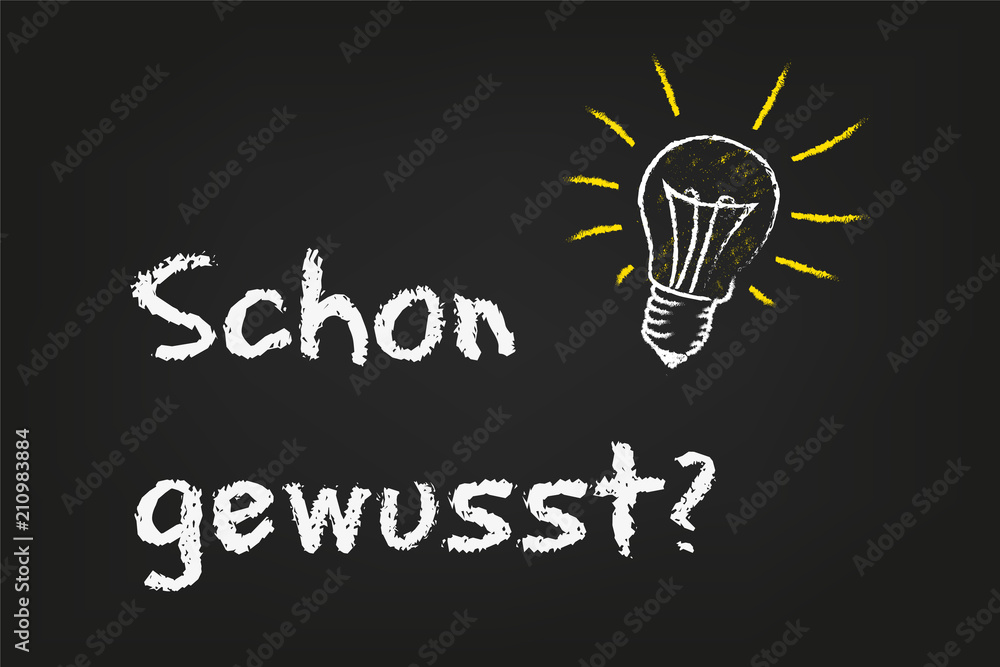 Tafel - Schon gewusst? Stock Vector | Adobe Stock