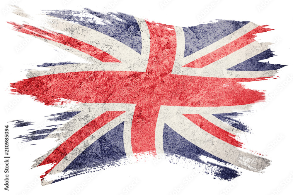 Grunge Great Britain flag. Union Jack flag with grunge texture. Brush ...