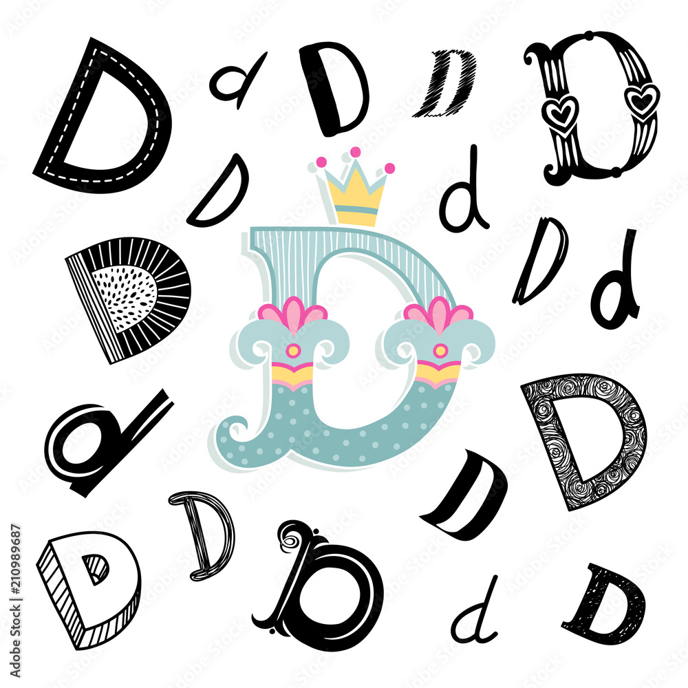 Letter D In Different Style