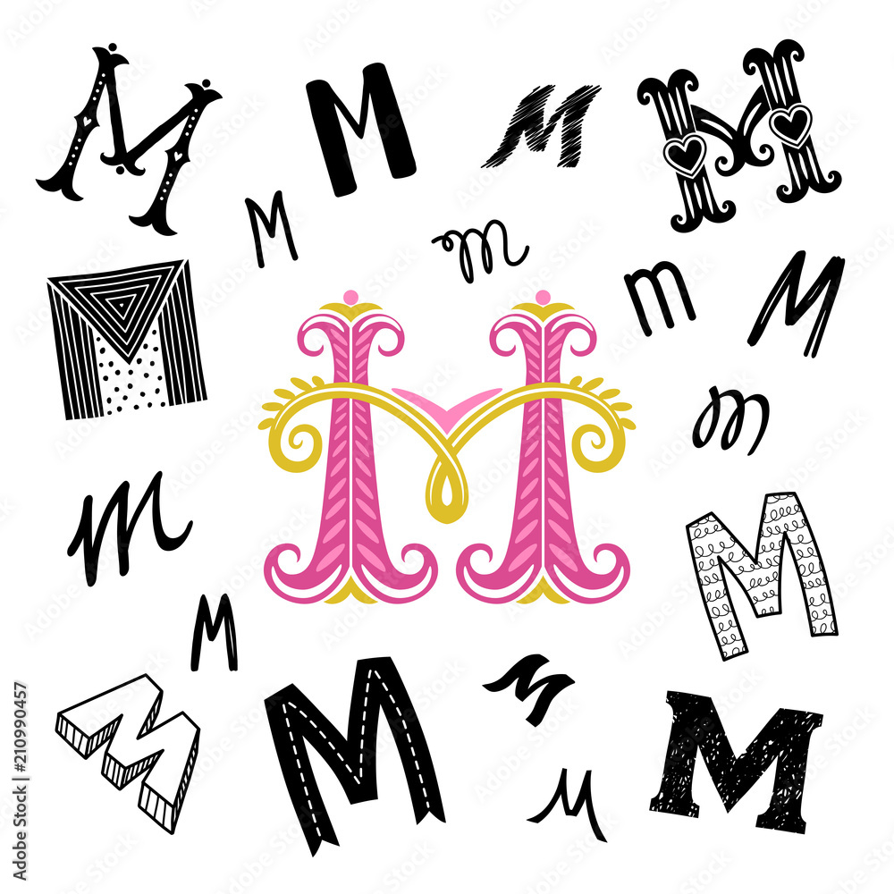 M Letter In Different Style