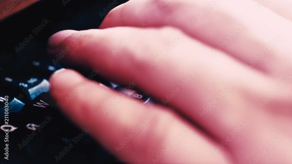 fingers on a computer keyboard closeup.shallow depth of field. Stock ...