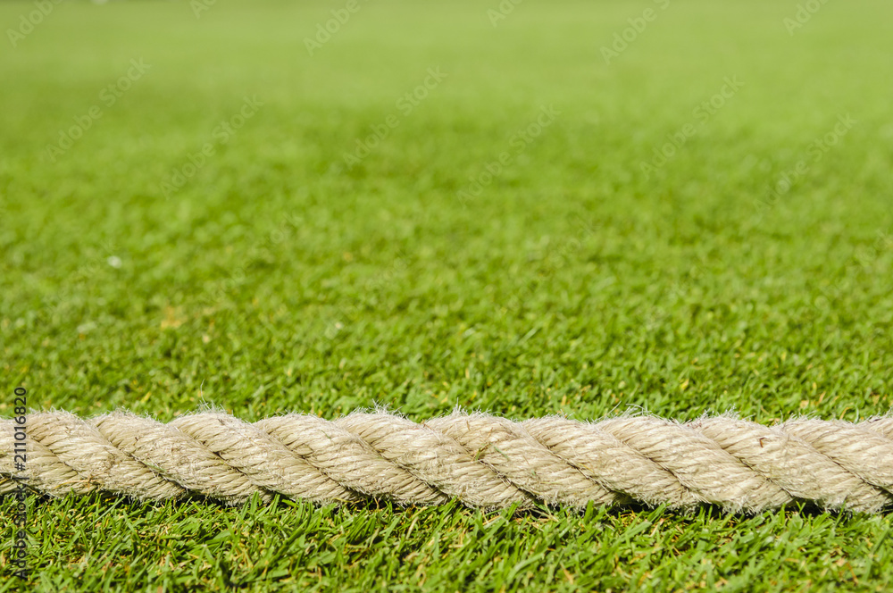 Rope at the boundary of a cricket pitch Stock Photo | Adobe Stock