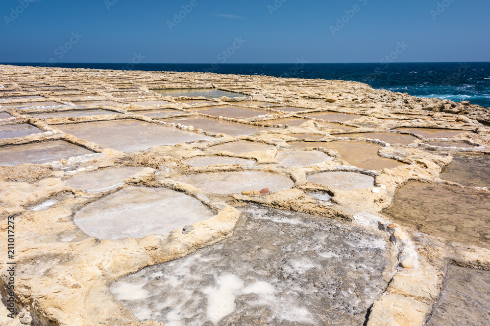 Ancient salt pans for the extraction of sea salt from sea water ...