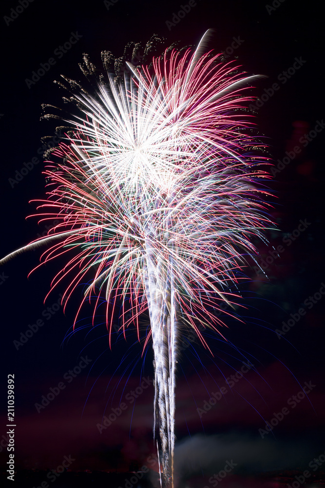 Fireworks display during night time fireworks show. Stock Photo | Adobe ...