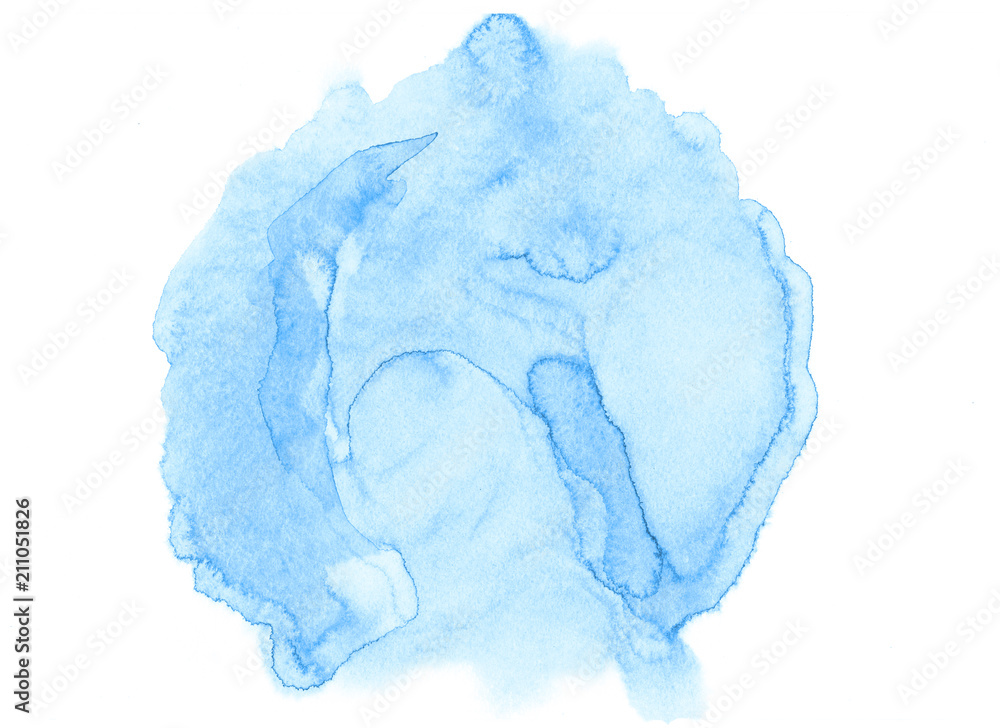 Light blue watercolor background almost round shape for designers, like ...